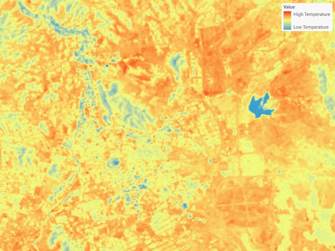 Earth’s surface temperature map (Landsat) - Biosat